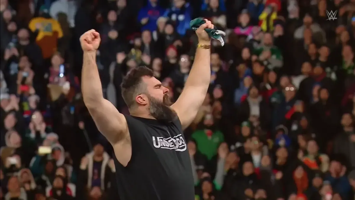 Philadelphia Eagles' Jason Kelce And Lane Johnson Appear At WWE WrestleMania 40